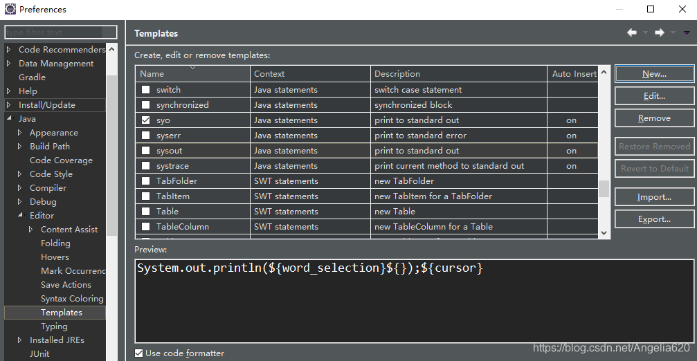 Eclipse中自定义类似“syo”出现“System.out.println();”代码块缩写自动补全_eclipse缩写补全-CSDN博客