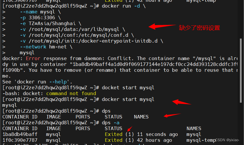 Docker创建mysql的容器会自动关闭mysql容器自动关闭 Csdn博客