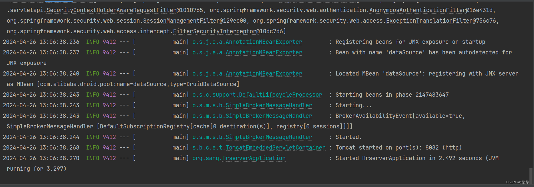 o.s.boot.SpringApplication : Application startup failed_o.s.boot.springapplication : application ...