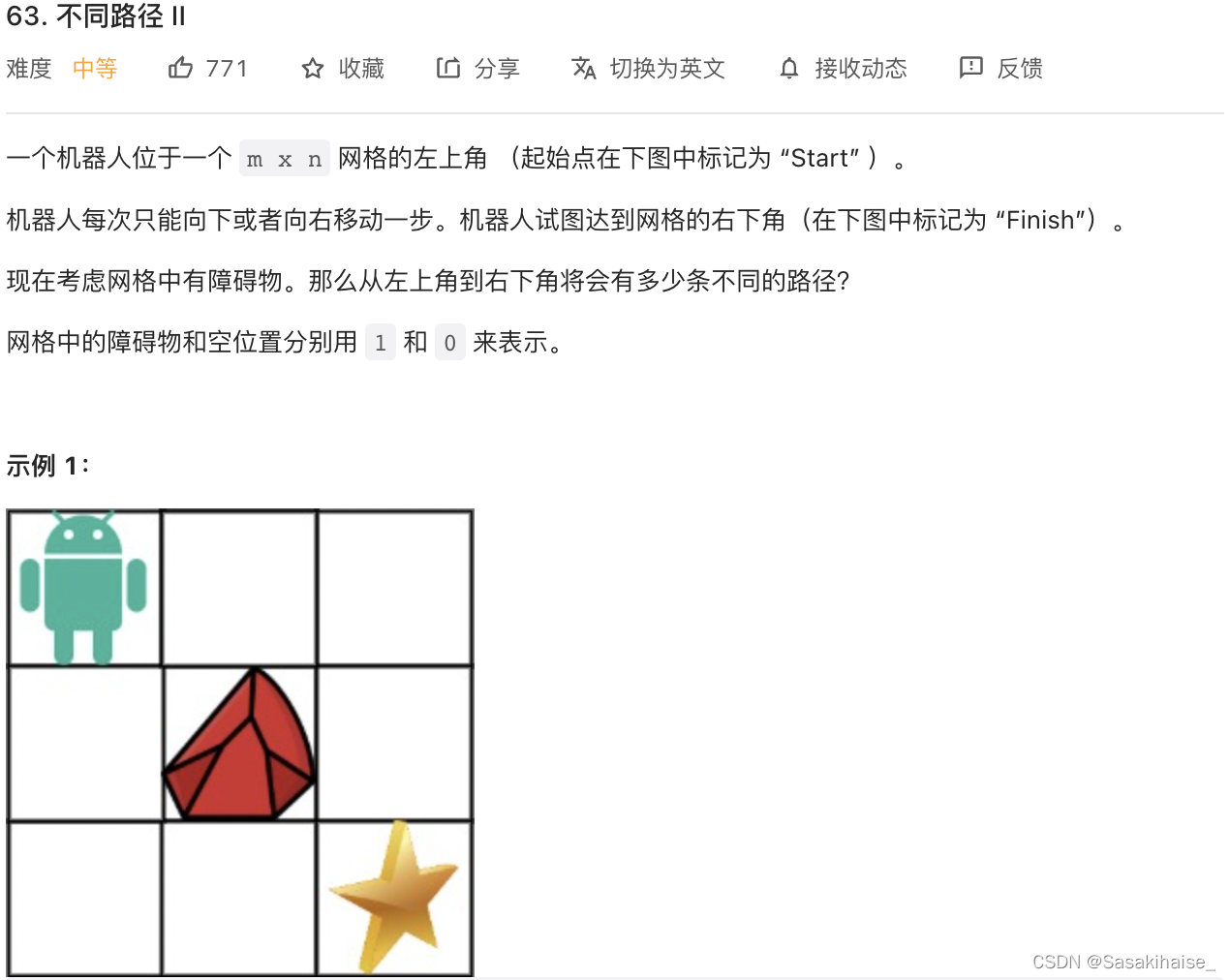 LeetCode 63. 不同路径 II-CSDN博客