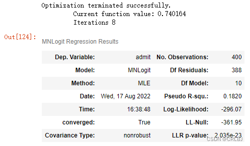 多分类逻辑回归 MNLogit python_llr p-value-CSDN博客