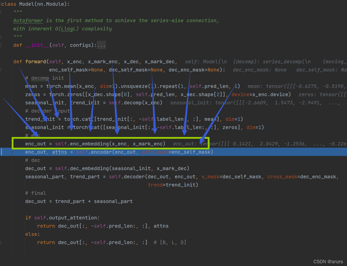 Autoformer pytorch代码解读（1）进入attention的计算之前的步骤 transformer学习笔记_autoformer代碼解讀-CSDN博客