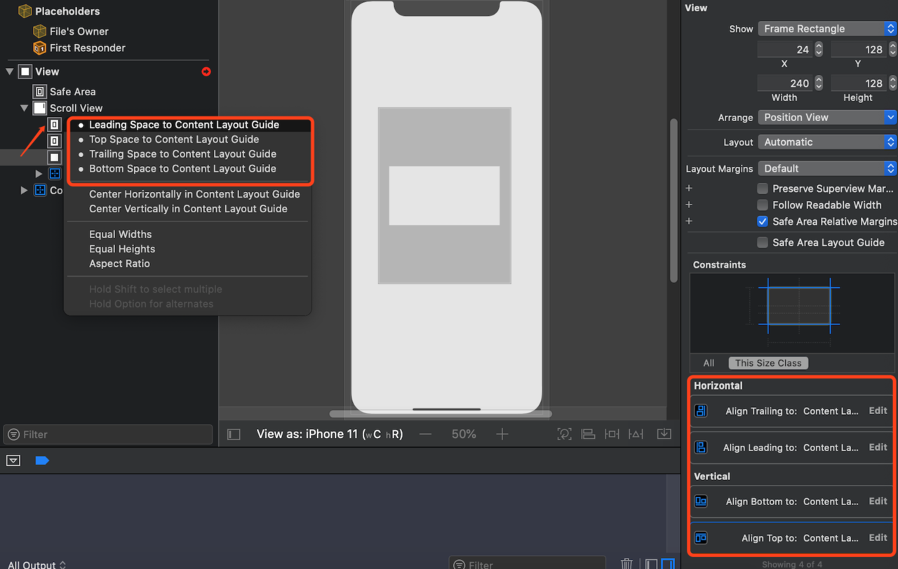 高版本（xcode11 xcode12）scrollview在storyboard/xib的布局——Objective-C_scrollview 新布局-CSDN博客