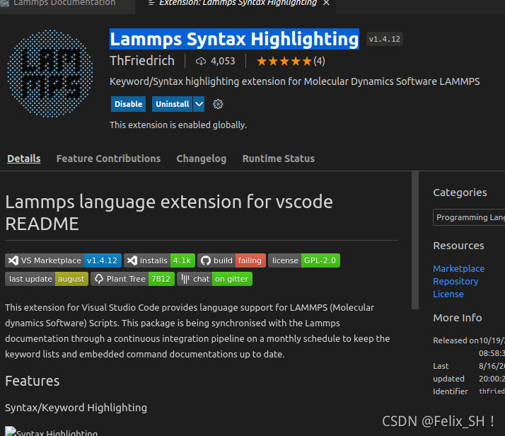 vscode 中的 Lammps Syntax Highlighting 插件_vscode lammps-CSDN博客