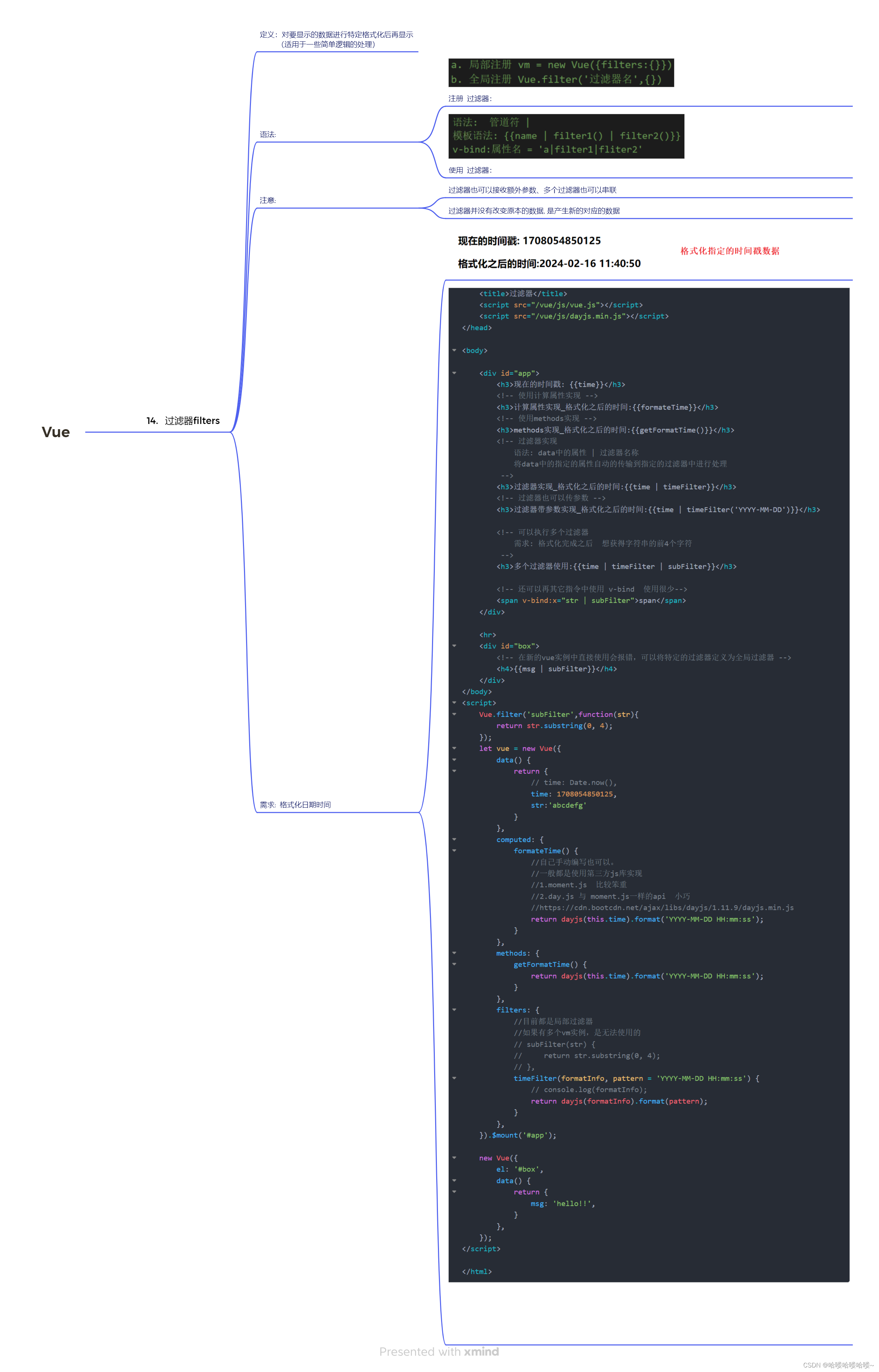 Vue--＞过滤器filters（定义、语法、注意事项、格式化日期时间）_vue日期过滤器-CSDN博客