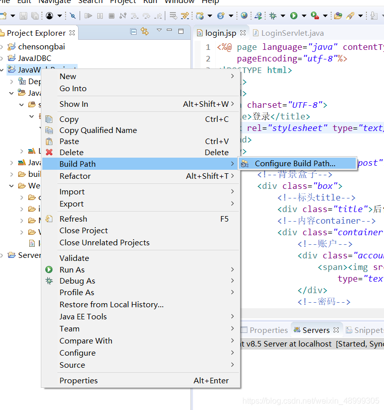 eclipse提示:“The superclass “javax.servlet.http.HttpServlet“ was not found on the Java“解决办法 ...