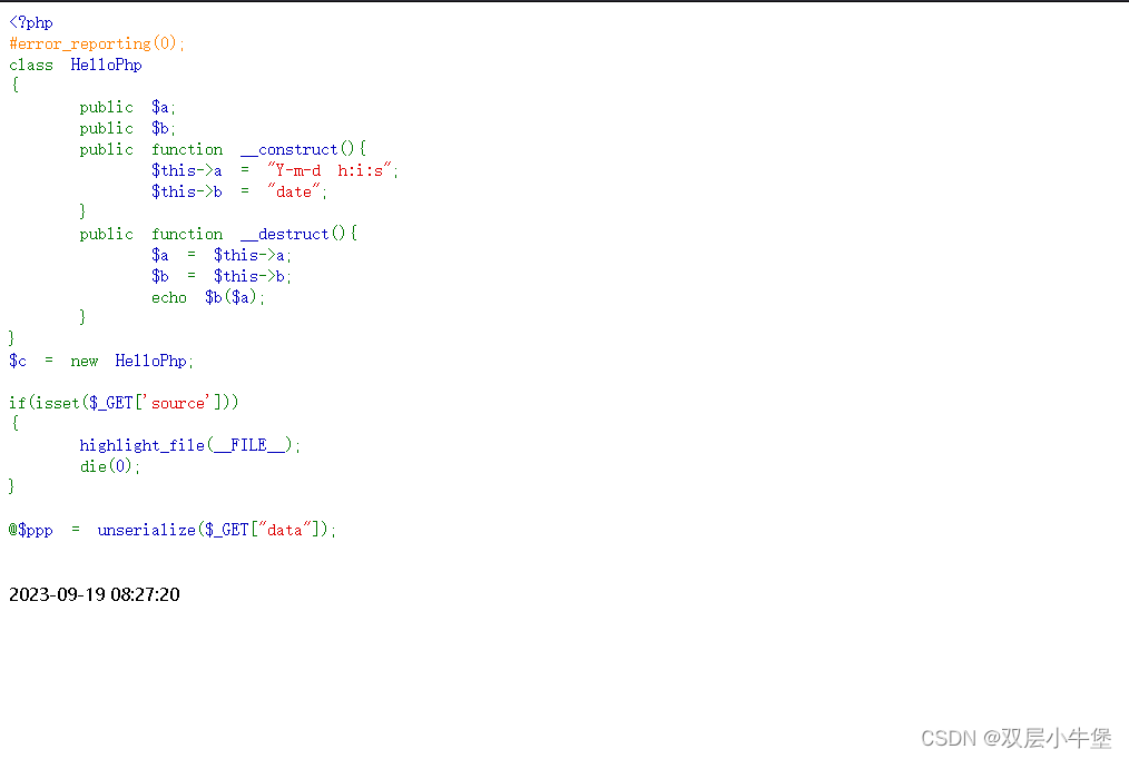 [NPUCTF2020]ReadlezPHP 反序列化简单反序列-CSDN博客