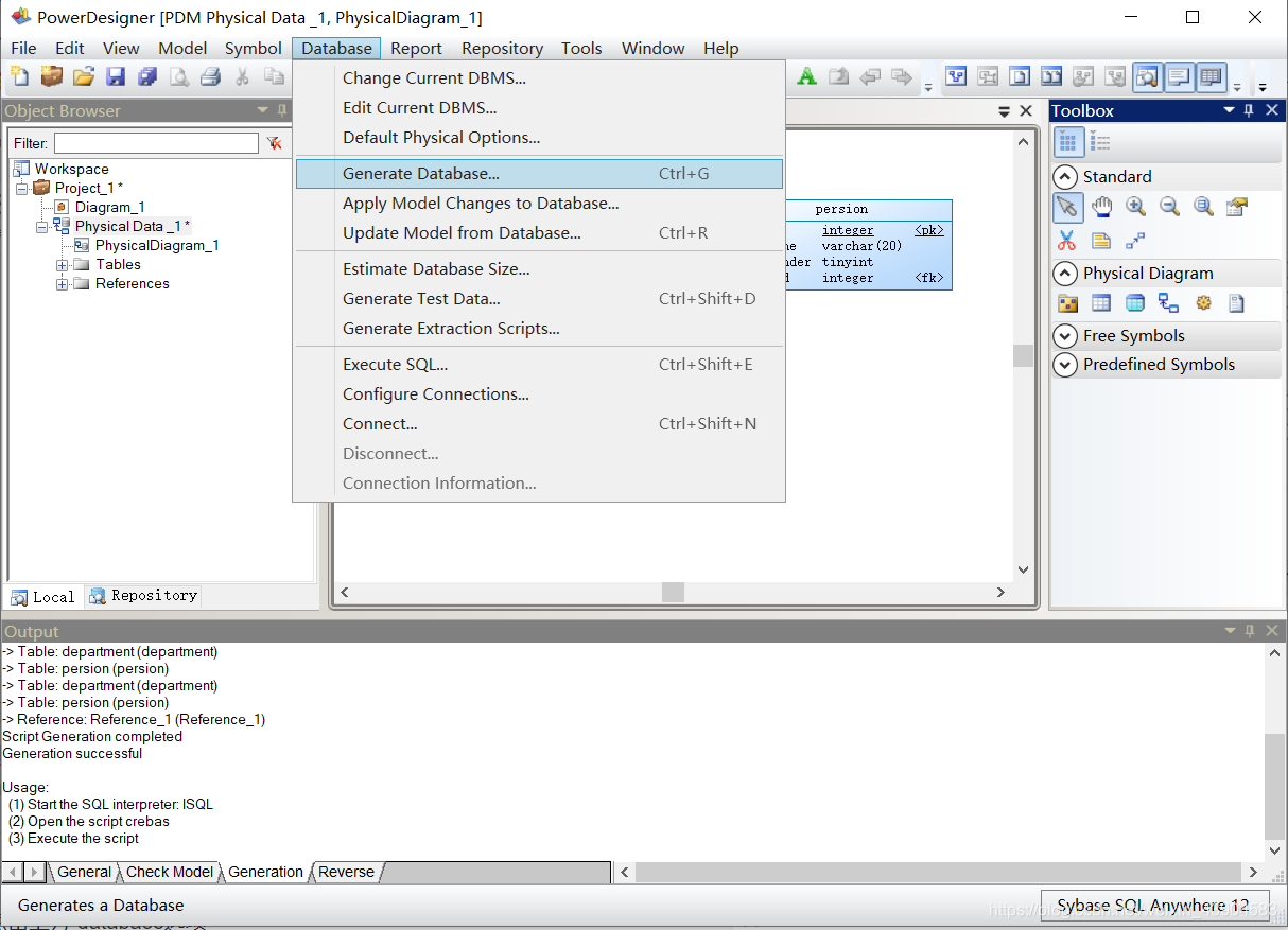 使用PowerDesigner导出sql_powerdesigner批量导出sql-CSDN博客