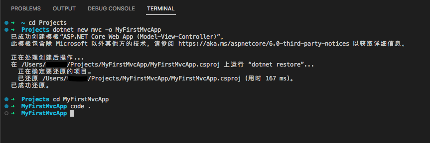 在vs Code终端中输入命令创建不同类型的项目(控制台应用程序和mvc项目)。vs 控制台 输入 Csdn博客