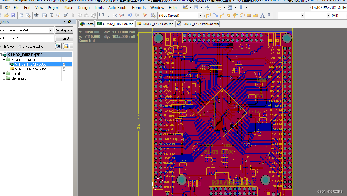 基于stm32f407zet6单片机最小系统评估板硬件（原理图pcb）工程文件，ad09设计的工程文件stm32f407zet6最小系统 Csdn博客