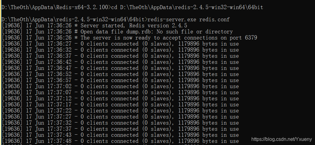 把redis的路径加到系统的环境变量里,出现Invalid argument during startup: Failed to open ...