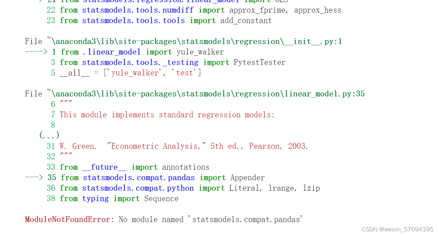 No module named ‘statsmodels.compat.pandas‘怎么解决_statsmodels. compat-CSDN博客