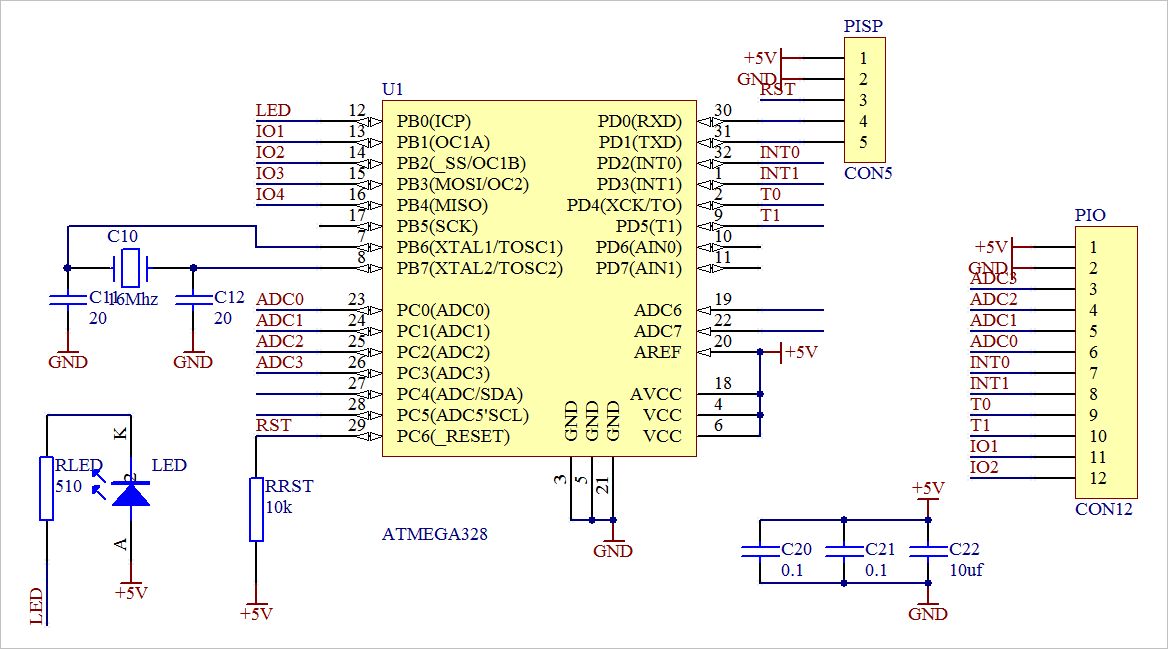 增加ATMEGA328 实验电路板对外引脚_mega328电路-CSDN博客