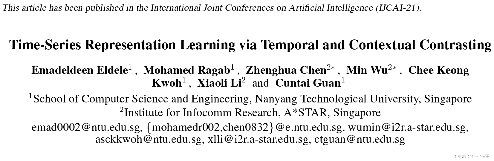 【论文导读】Time-Series Representation Learning via Temporal and Contextual Contrasting（时间和上下文对比的时间序列 ...