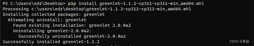 playwright安装失败 Building wheel for greenlet (setup.py) … error_error ...