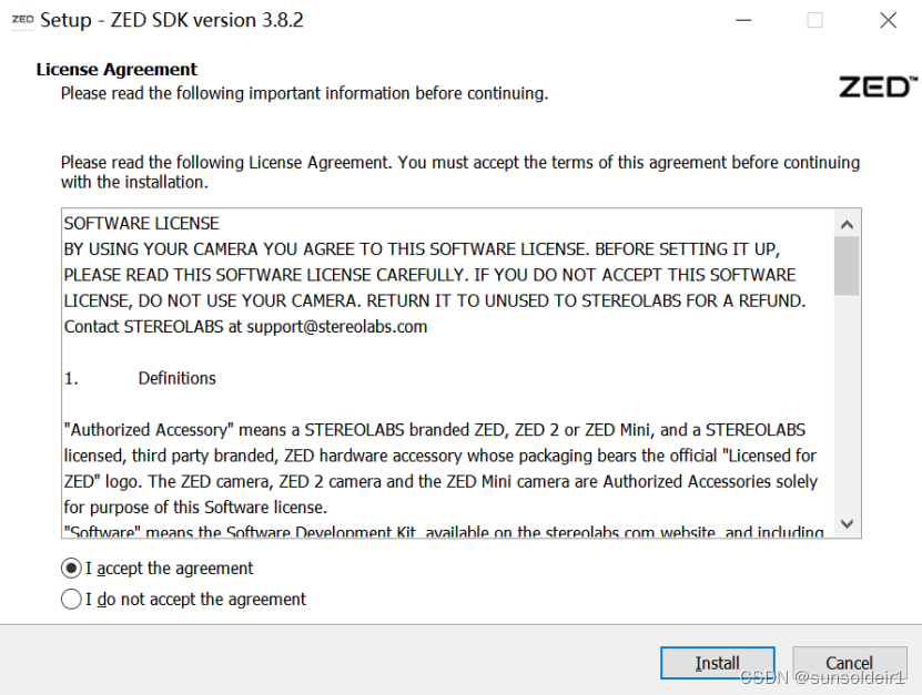 ZED2i相机使用环境搭建(Windows 环境下 C#API)_windows 10 zed 2i 安装-CSDN博客