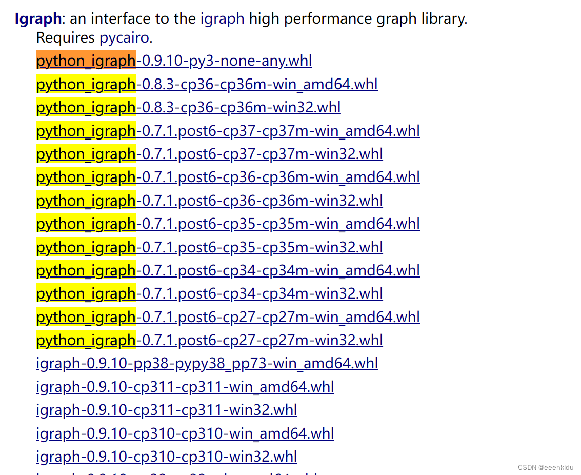 Windows环境安装python-igraph、pycairo_igraph下载-CSDN博客
