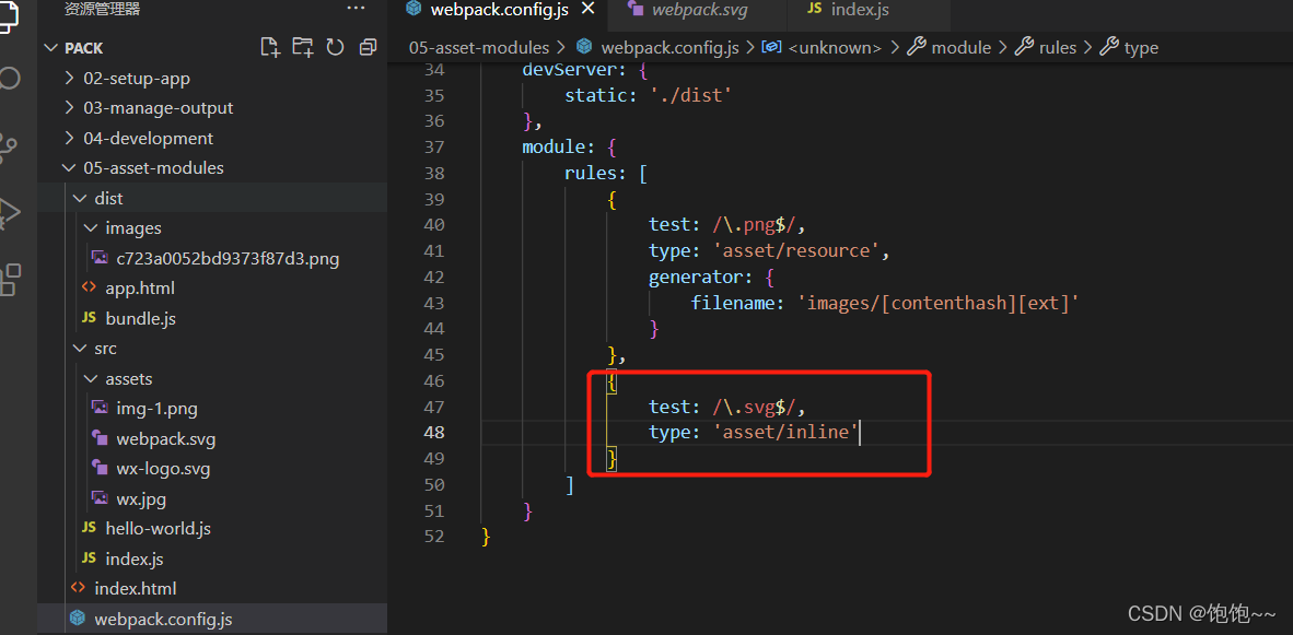 webpack 资源模块-05_webpack type: 'asset',-CSDN博客