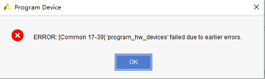 vivado 下载程序出错：ERROR: [Labtools 27-3165] End of startup status: LOW-CSDN博客