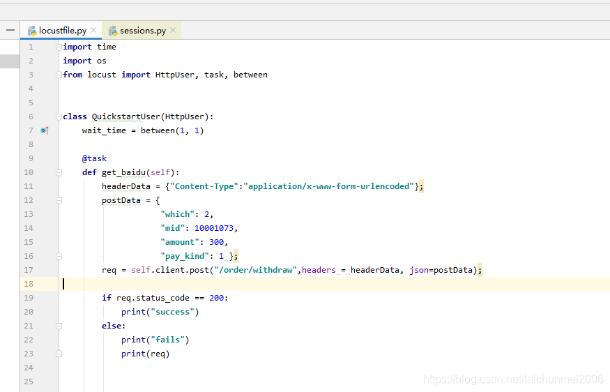 如何使用locust 进行压测（python版本）_pycharm import 不到lucust-CSDN博客