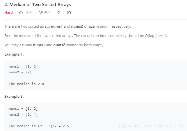 Leetcode——4 Median Of Two Sorted Arrays Csdn博客 5288