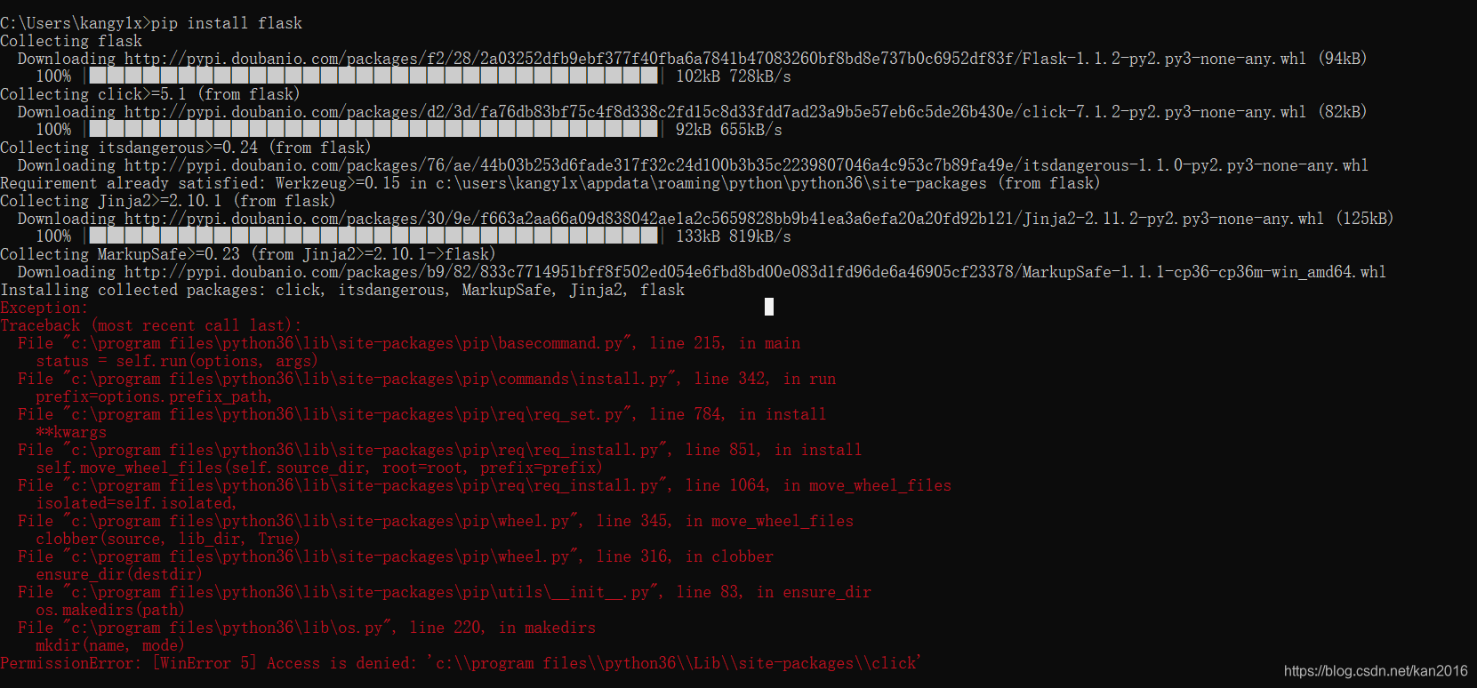 PermissionError: [WinError 5] Access is denied: 'c:\\program files\\python36\\Lib\\site-packages ...