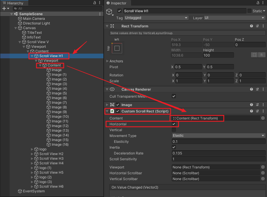 【unity实战】Unity UGUI中实现横竖嵌套的ScrollView滑动列表（利用ExecuteEvents.Execute事件透传）-CSDN博客