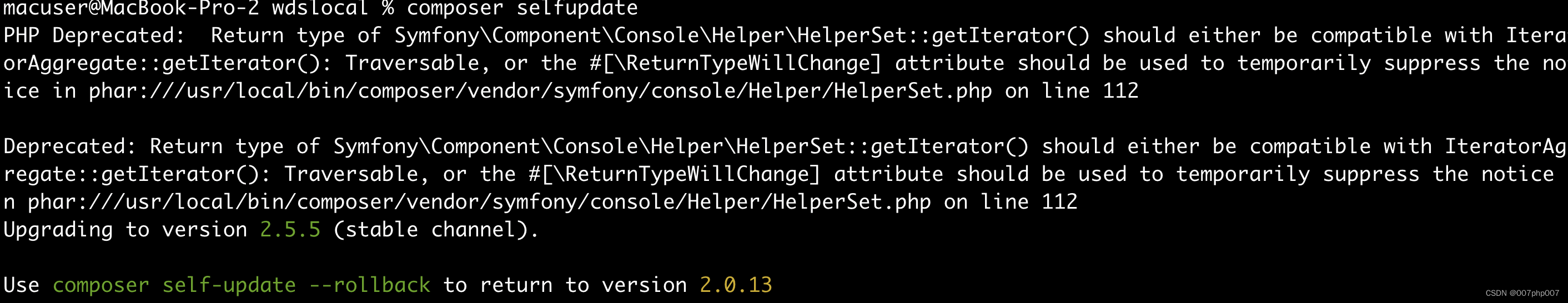 Mac更新和使用composer Should Either Be Compatible With Iteratoraggregate Csdn博客