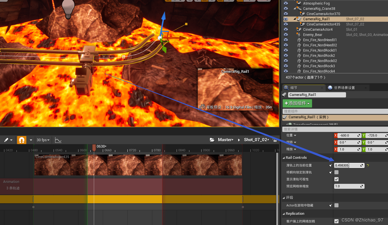 【UE Sequencer系列】08-副镜头切换、摄像机绑定摇臂的使用、摄像机绑定滑轨的使用_ue5 sequence 绑定-CSDN博客