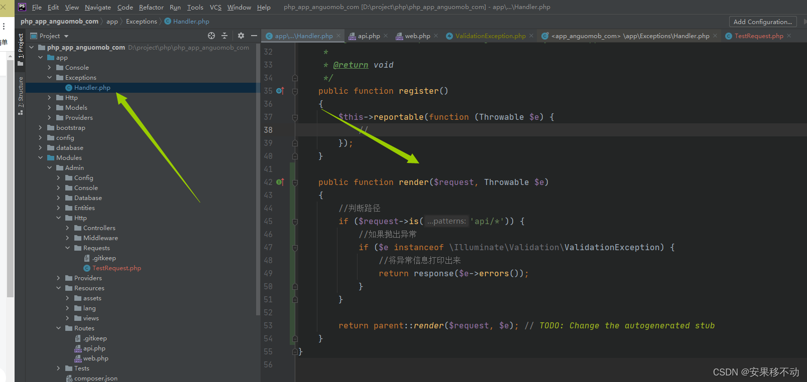 Laravel -＞Exceptions -＞Handler-＞ render错误异常的封装_laravel handler-CSDN博客