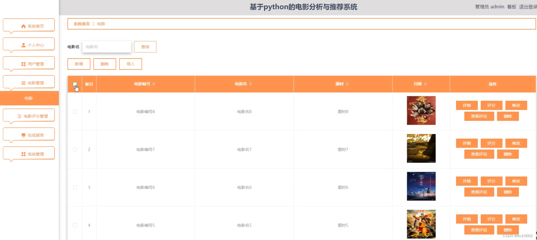 Django基于python的电影分析与推荐系统程序开题基于pythondjango电影排名分析 Csdn博客