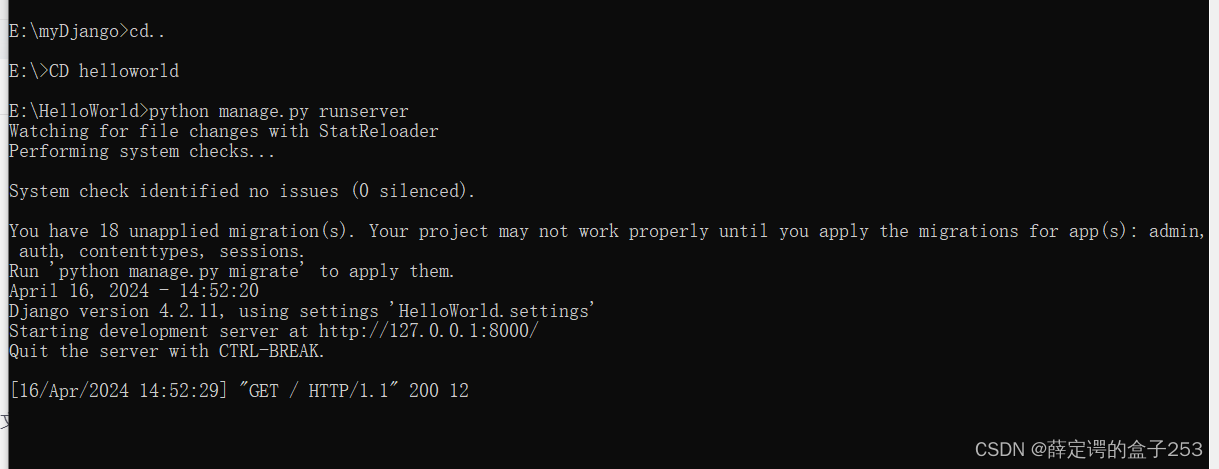 Django项目：创建HelloWorld项目_django helloword-CSDN博客