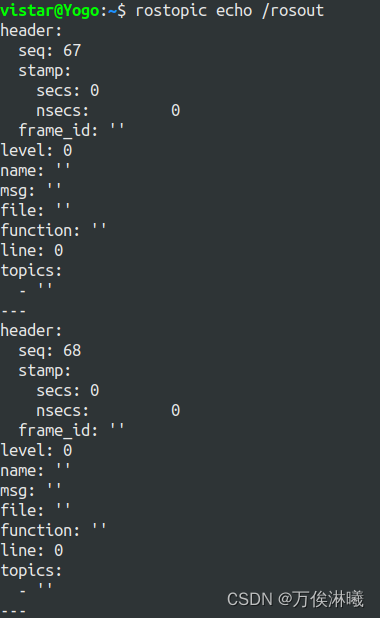 [ROS 系列学习教程] ROS Topic 相关API接口与命令行介绍_rostopic echo-CSDN博客