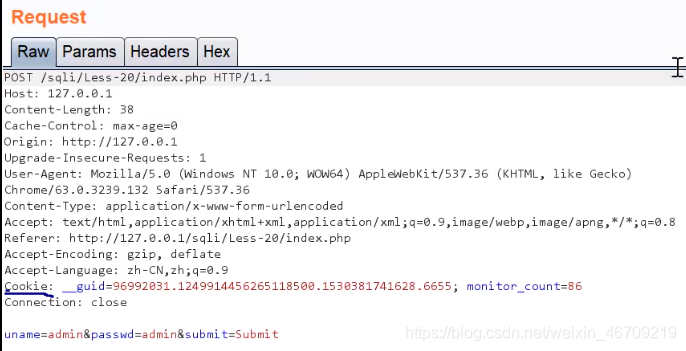 sqli-labs靶场实现（八）【cookie注入+cookie base64编码注入】（less-20、less-22、具体步骤+图文详解）_sql-libs靶场 cookie注入-CSDN博客