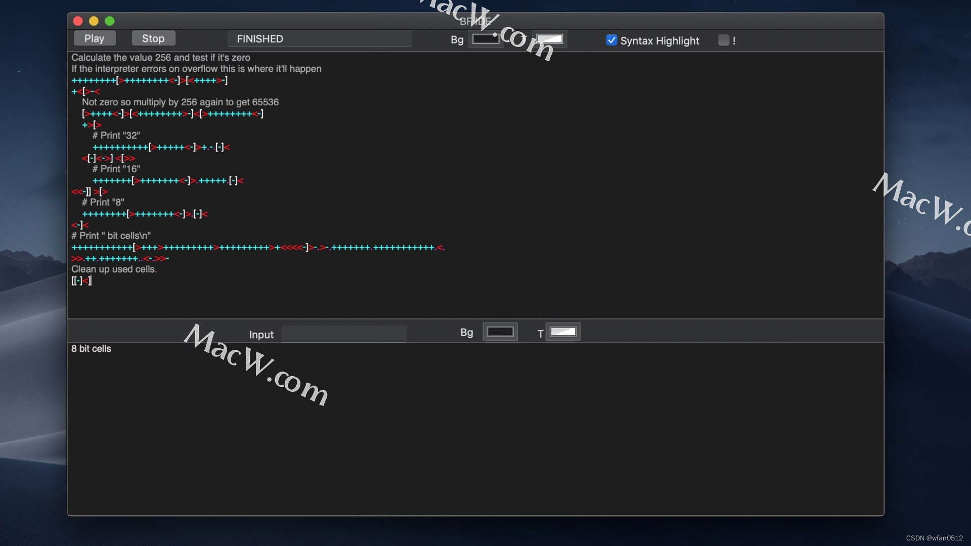 Brainfuck编程语言的集成开发：BF_IDE for Mac_bf的ide器在线使用-CSDN博客