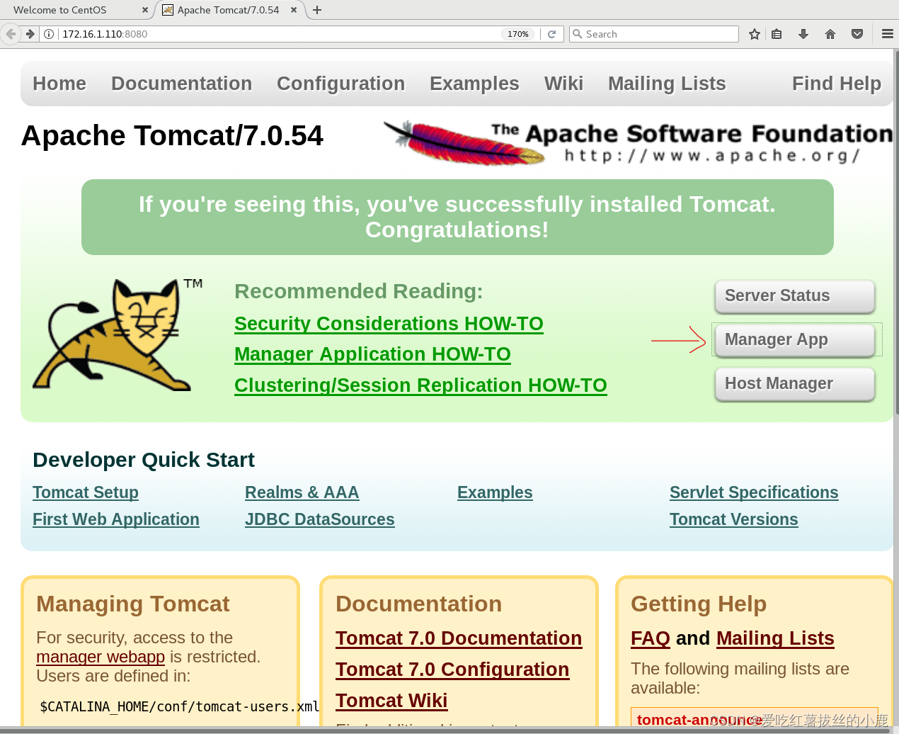 linux安全--CentOS7安装Tomcat，远程管理ManagerApp_远程控制liunx系统tomcat-CSDN博客