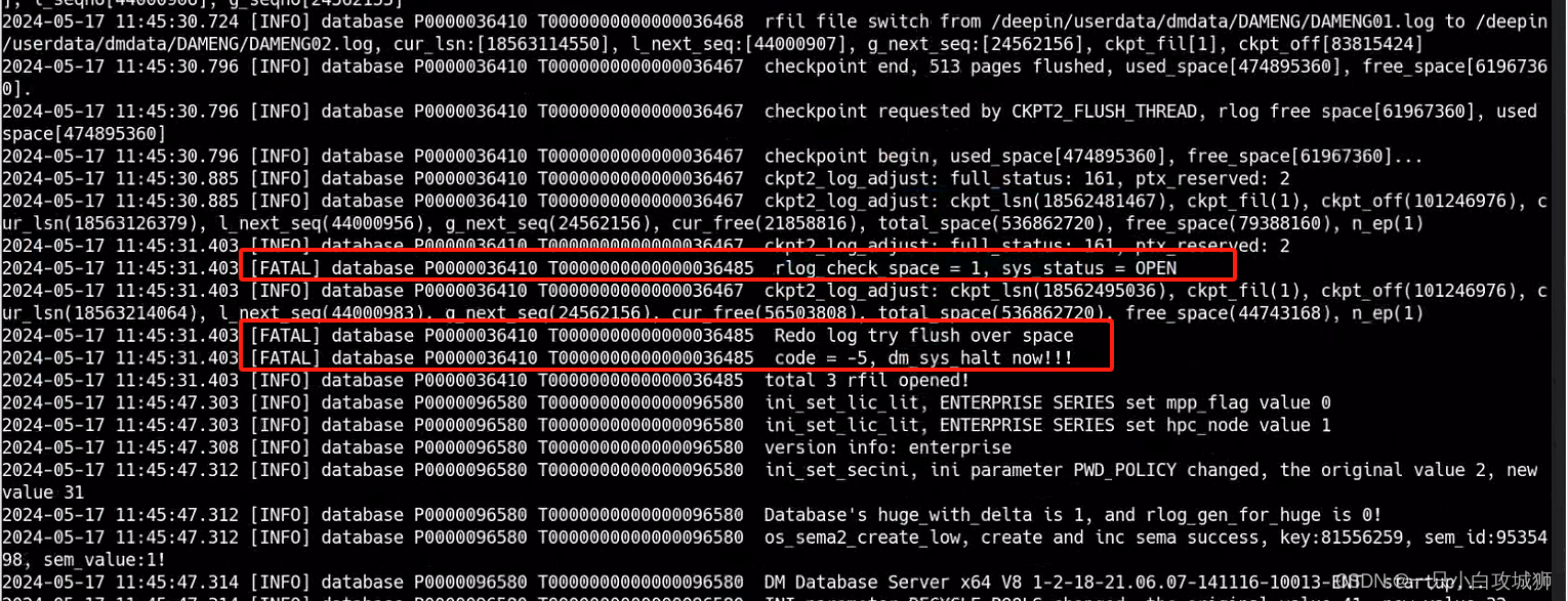 达梦数据库——日常使用问题记录_未完待续_表空间上有事务未提交-CSDN博客