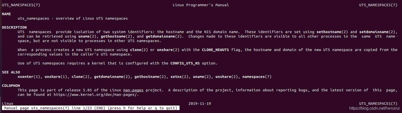 [linux语法手册中文版]-UTS_NAMESPACES(7)_uts命名空间-CSDN博客