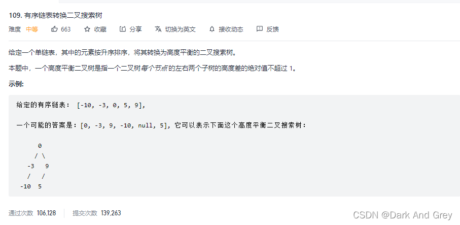Leetcode 109 有序链表转换二叉搜索树 Java链表构造二叉搜索树leetcode Csdn博客