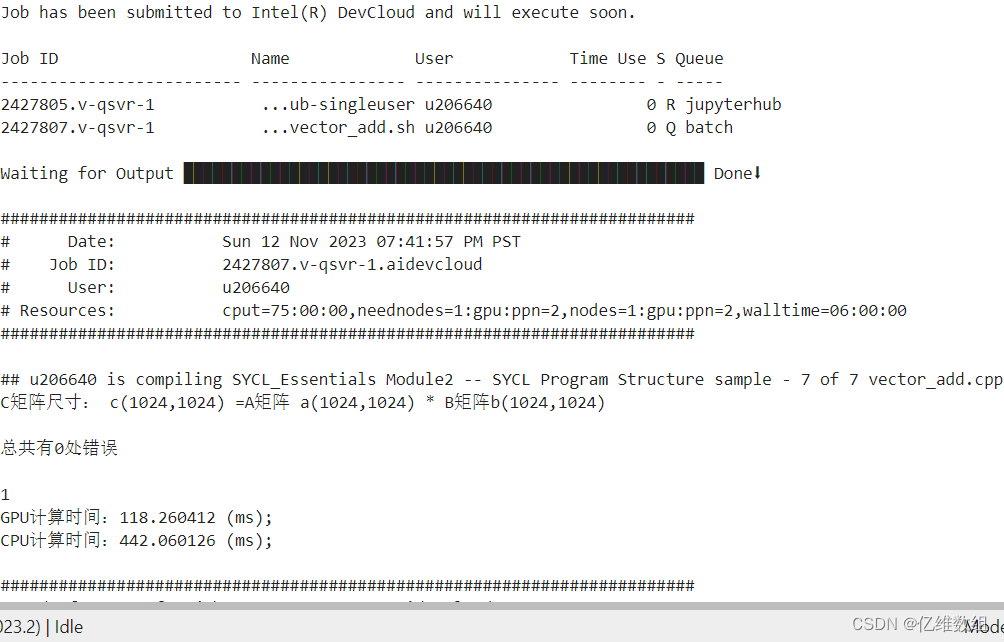 Intel® DevCloud for oneAPI SYCL编程项目实践_intel sycl编程如何编译-CSDN博客