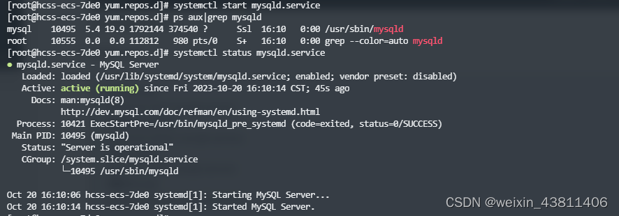 Centos7安装Mysql8_no package mysql-server available.-CSDN博客