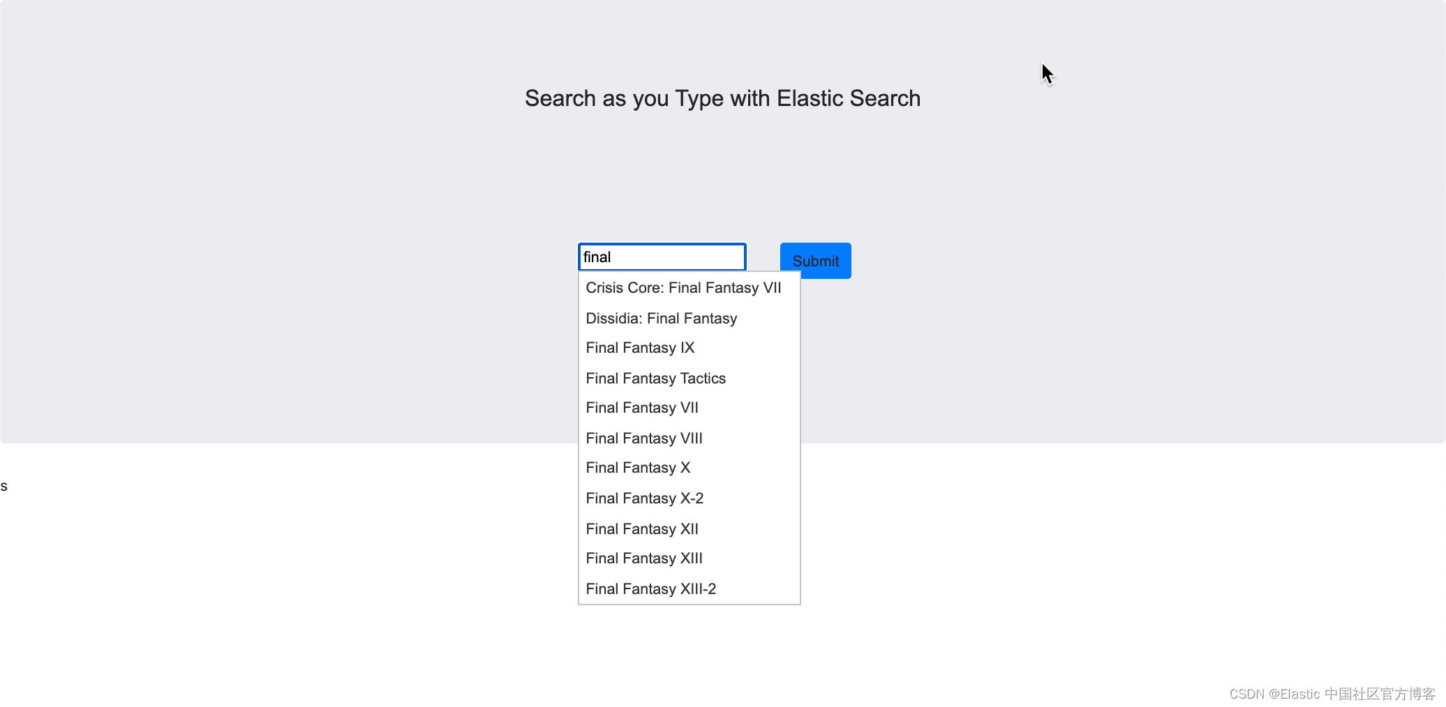 Elasticsearch：创建一个 autocomplete 输入系统 - 前端 + 后端_es autocomplete-CSDN博客