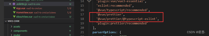Vue3 + TypeScript处理ESLint和Prettier冲突时，Failed to load config “@vue/prettier/@typescript-eslint ...