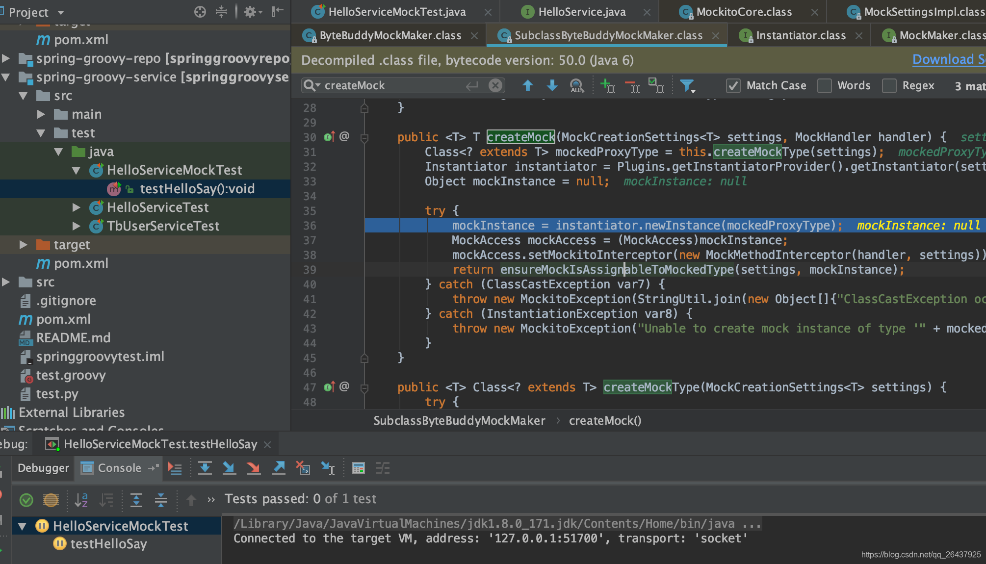Mockito 动态代理 & ByteBuddy_cannot be cast to org.mockito.internal.creation.by-CSDN博客