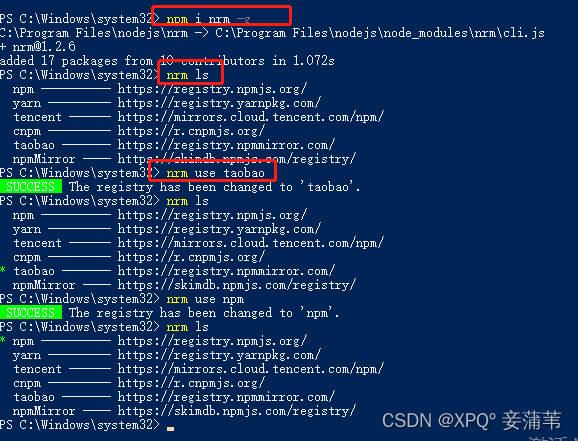 安装全局变量命令报错 没权限 EPERM: operation not permitted, mkdir ‘C:\Program Files\nodejs\node_modules ...