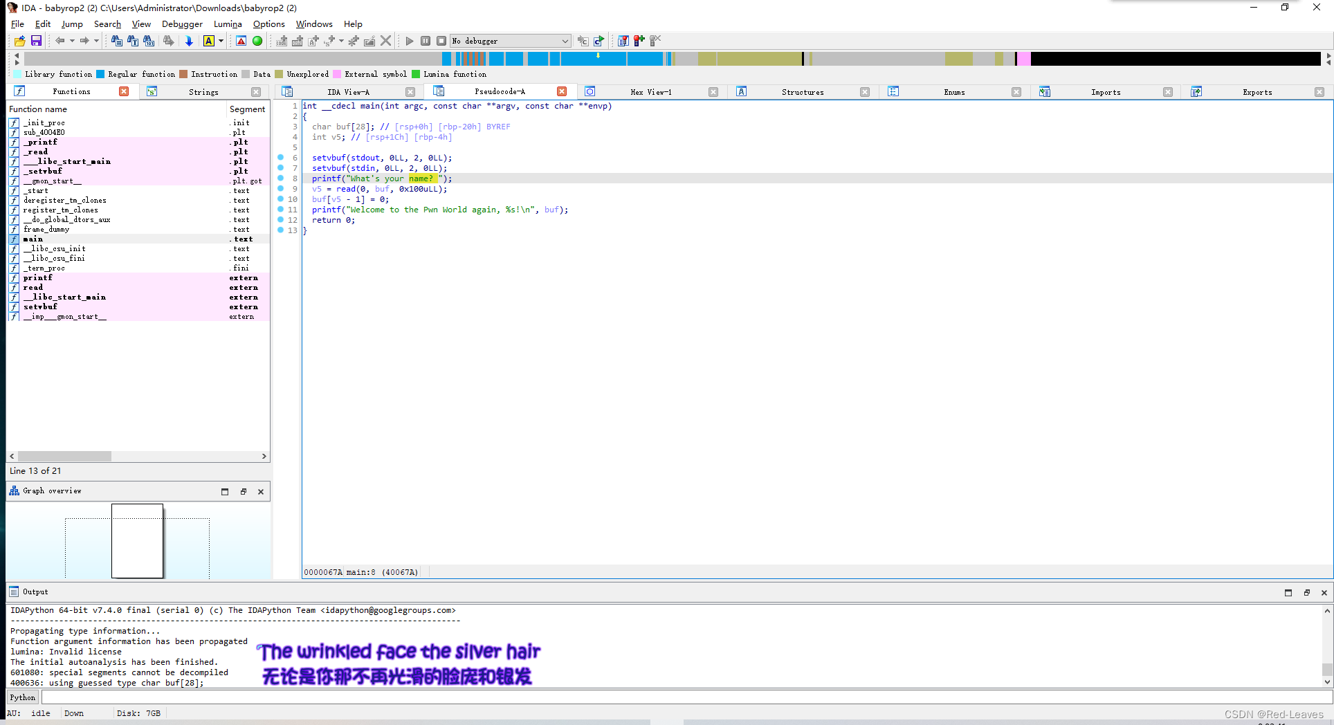 BUUCTF [HarekazeCTF2019]baby_rop2-CSDN博客