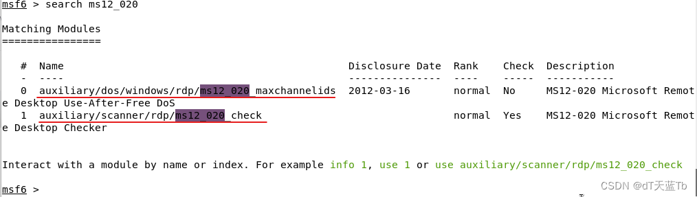 ms12_020(DOS蓝屏攻击)_exploit aborted due to failure: unknown: cannot re-CSDN博客