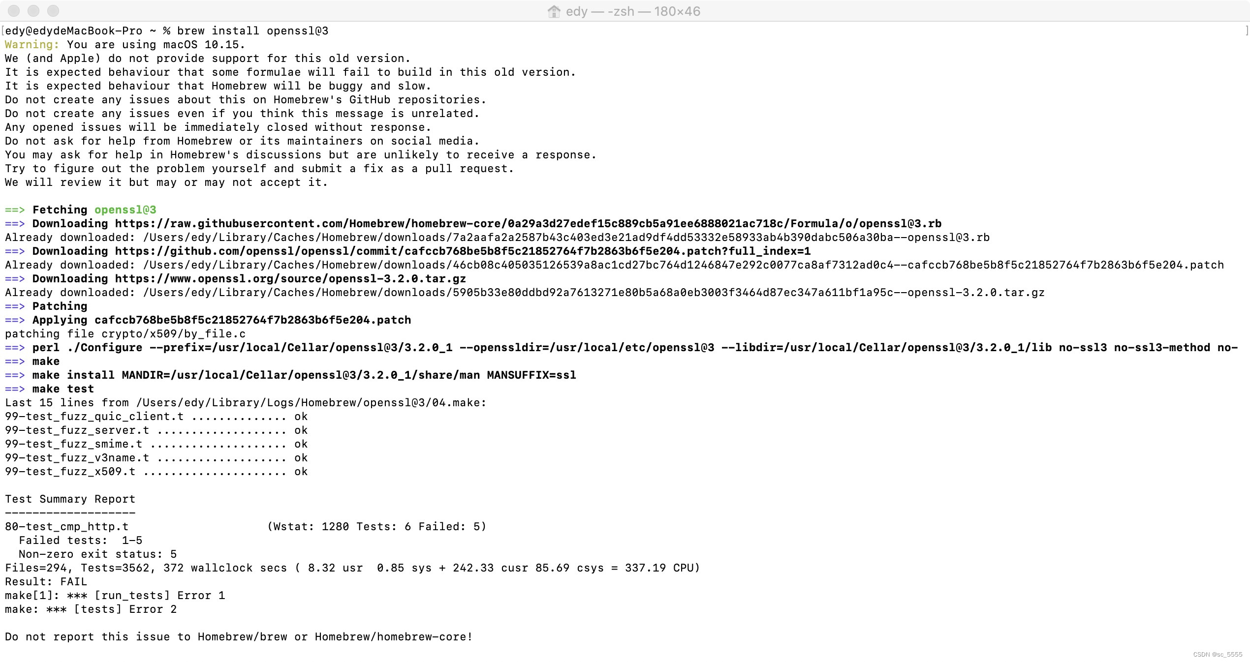 求助:mac Brew安装openssl3 报错 测试失败brew Upgrade Openssl 报错 Csdn博客