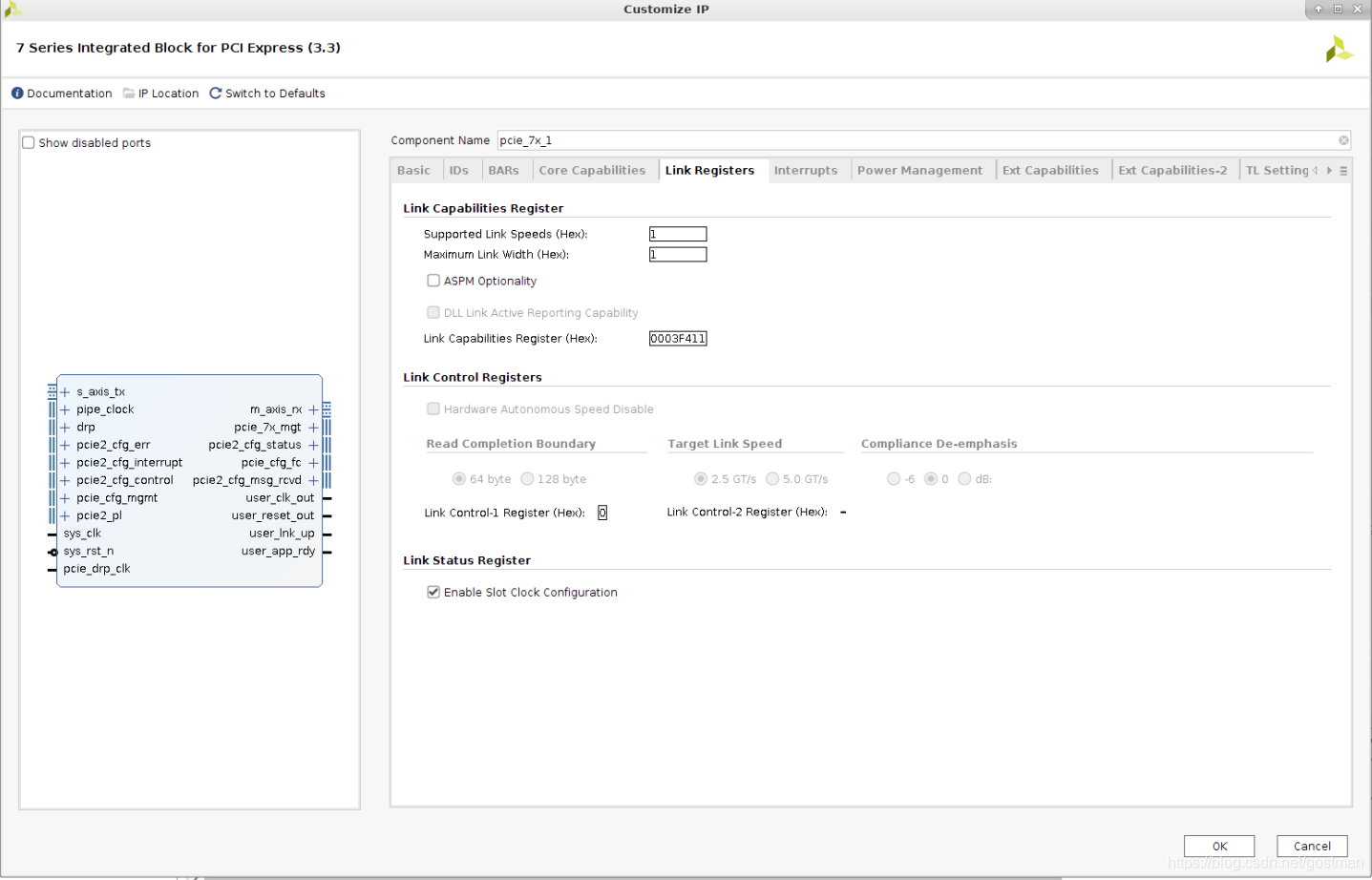 PCIE学习笔记（四）Xilinx FPGA PCI Express 硬核配置_pcie block location-CSDN博客