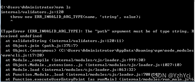 internal/validators.js:120 throw new ERR_INVALID_ARG_TYPE(name, ‘string‘, value)；-CSDN博客